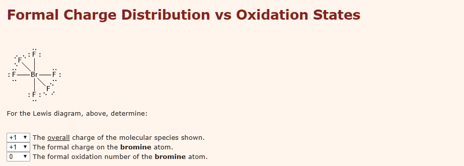 formal charge distribution vs oxidation states for the lewis diagram ...