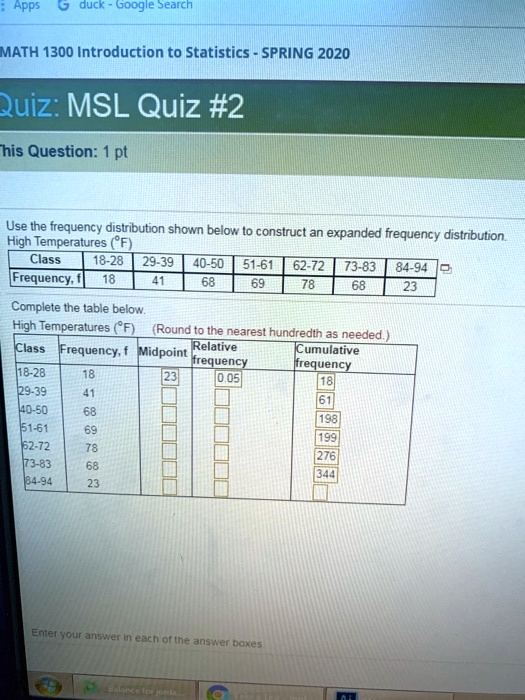 SOLVED: AppS quck= 6oog Jearch MATH 1300 Introduction to Statistics ...