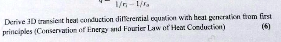 derive 3d transient heat conduction differential equation with heat ...