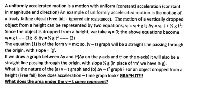 uniformly accelerated motion is motion with uniform constant ...