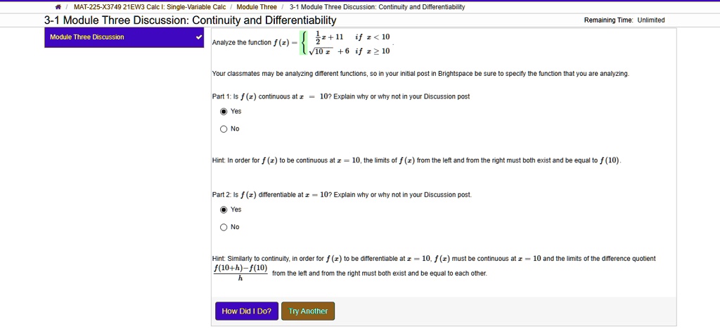 SOLVED: MAT-225-X3749 21EW3 Calc Sing -Vanable Clc Modu E Tinree ...