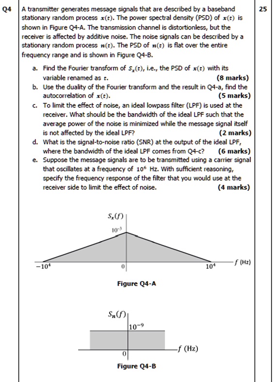 [GET ANSWER] Q4 A transmitter generates message signals that are ...