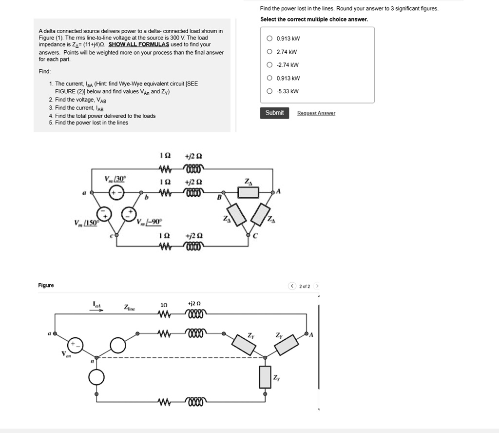a delta connected source delivers power to a delta connected load shown ...