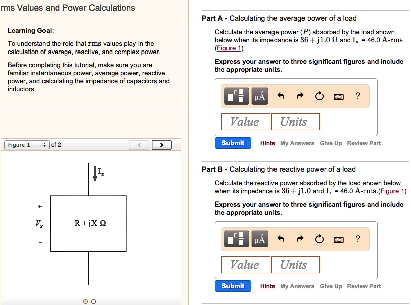 SOLVED: Text: RMS Values and Power Calculations Part A - Calculating the average power of a load ...