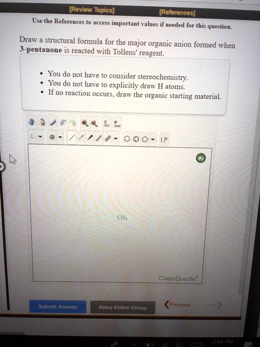 Use the References to access important values if needed for this question. Draw a structural ...