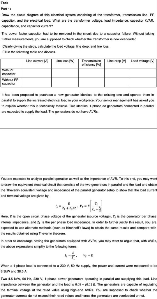 SOLVED: Task Part 1: Draw the circuit diagram of this electrical system ...