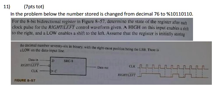 11) (7pts tot) In the problem below the number stored is changed from ...