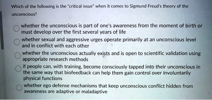SOLVED: Which of the following is the "critical issue" when it comes to ...
