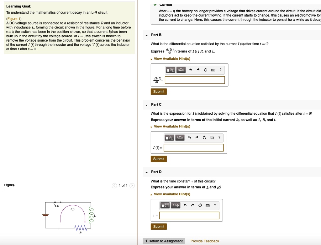 Learning Goal: To understand the mathematics of current decay in an L-R ...