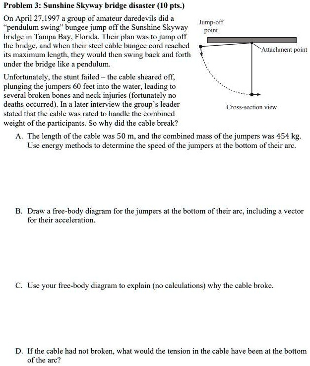 Problem 3: Sunshine Skyway Bridge Disaster (10 pts.) On April 27, 1997 ...