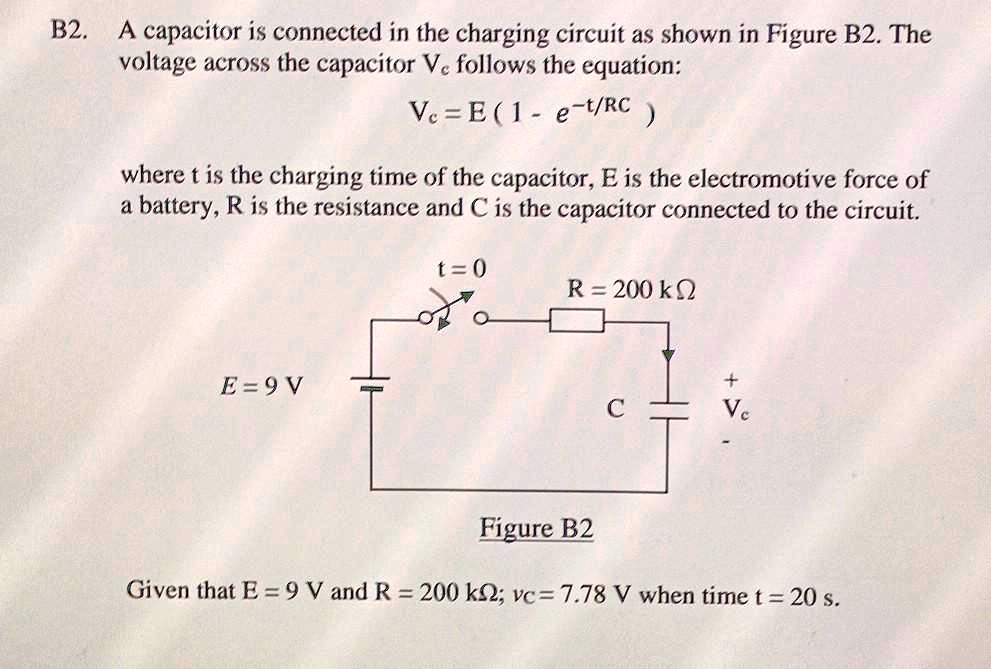 SOLVED: A capacitor is connected in the charging circuit as shown in ...