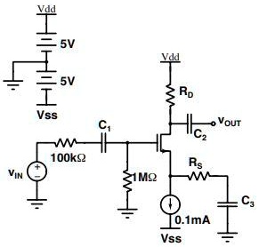 Vdd 5V ???? 5V Vss C? 100k? + VIN 1M? RD ? C? RS 0.1mA VSS VOUT C?