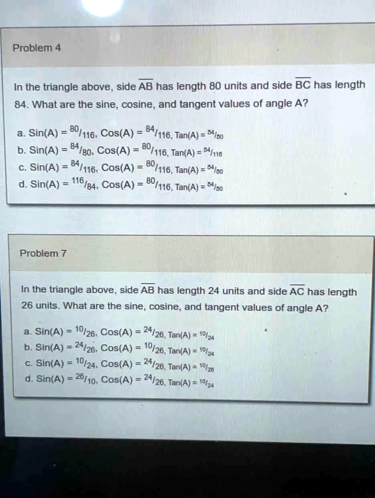 SOLVED: Problem 4 In the triangle above, side AB has length 80 units ...