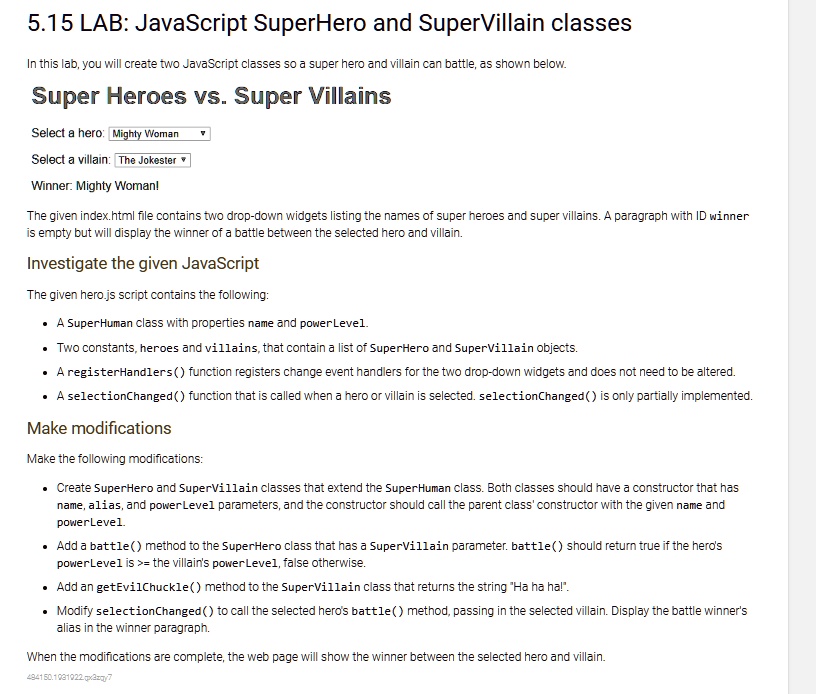 i need help i am having trouble with what to do 515 lab javascript ...