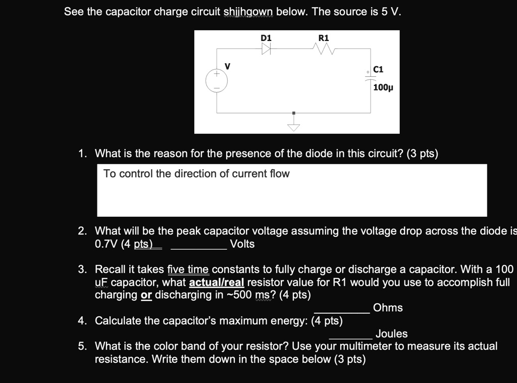 SOLVED: Texts: See the capacitor charge circuit shown below. The source ...