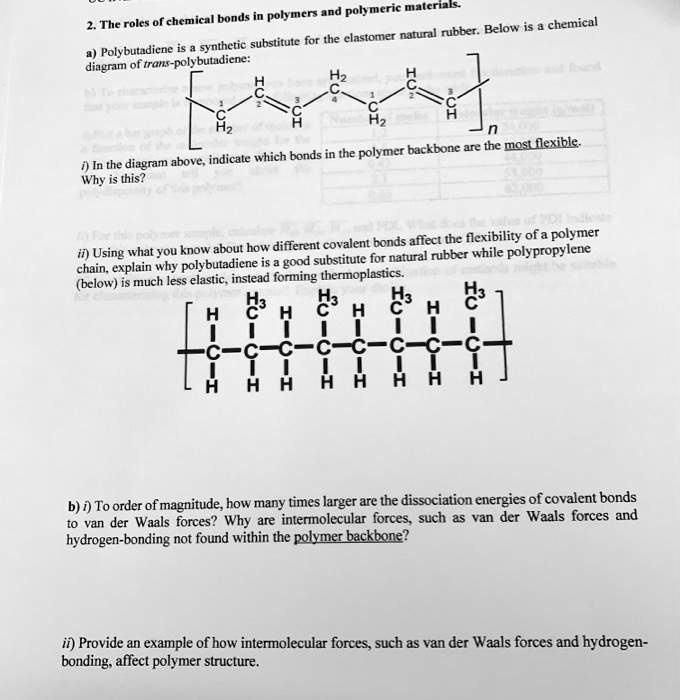 SOLVED: The roles of chemical bonds in polymers and polymeric materials ...