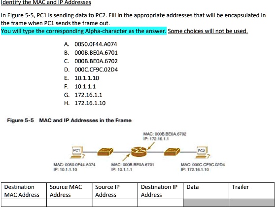 Solved 1 What Commands Will Display The Arp Table On A Cisco Router 2 What Command Will