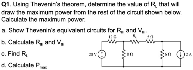 SOLVED: Fundamentals of Electric Circuits Q1. Using Thevenin's theorem ...