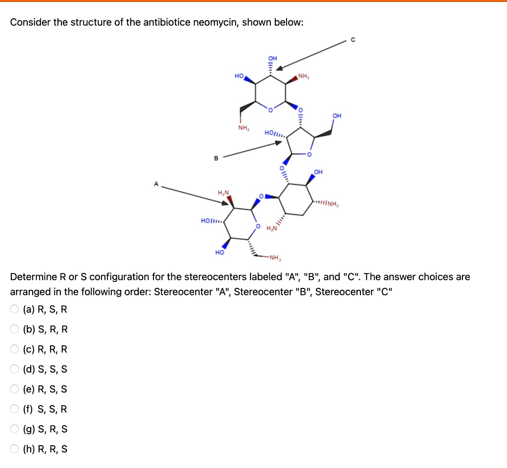 SOLVED: Consider the structure of the antibiotic neomycin; shown below ...