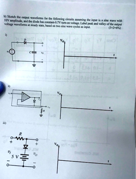 Solved Sketch The Output Waveforms For The Following Circuits Assuming The Input Is A Sine Wave 7941