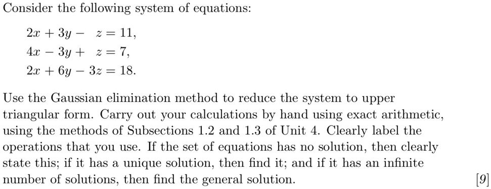 SOLVED: Consider the following system of equations: 2x + 3y^2 = 11, 4x + 3y + 2 = 7, 2x + 6y^2 ...