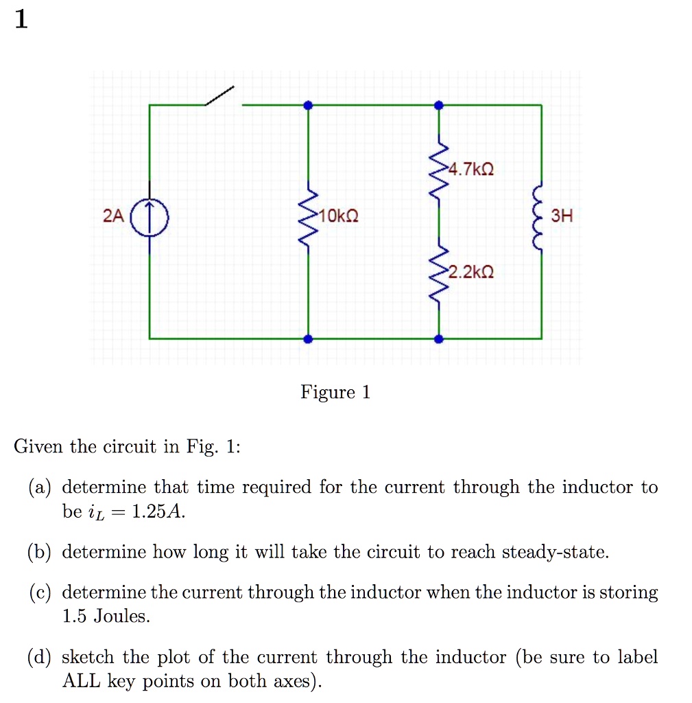 SOLVED: 1 4.7kQ 10k 3H 2.2kQ Figure 1 Given the circuit in Fig. 1: (a) determine that time ...