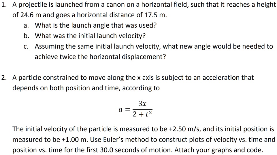 SOLVED: A particle constrained to move along the x-axis is subject to an acceleration that ...