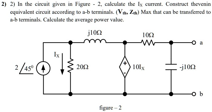 SOLVED: In the circuit given in Figure 2, calculate the Ix current. Construct the Thevenin ...