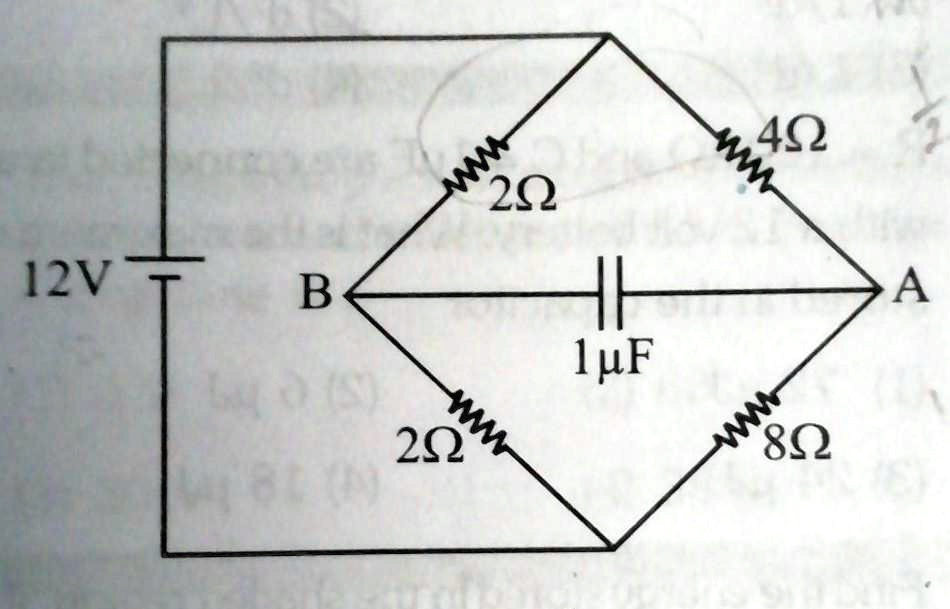 'Find VA- VB in the given diagram :-(1) 1 V(2) 4 V(3) 2 V(4) zero'