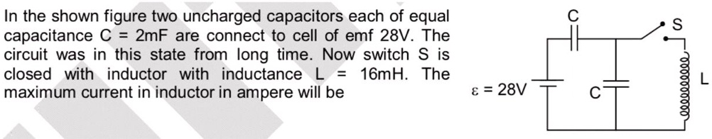 In the shown figure two uncharged capacitors each of equal...