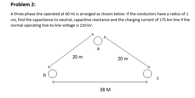 SOLVED: Problem 2: A three-phase line operated at 60 Hz is arranged as ...
