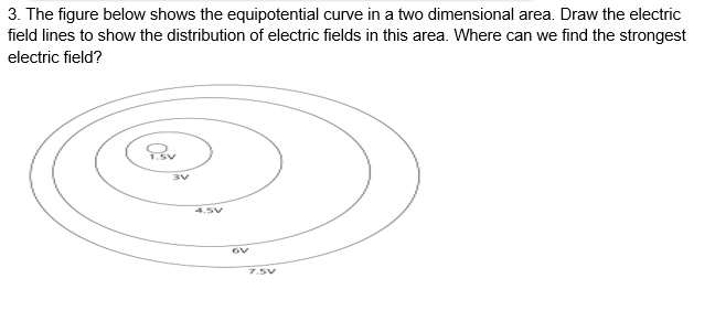 SOLVED: 3. The figure below shows the equipotential curve in a two ...