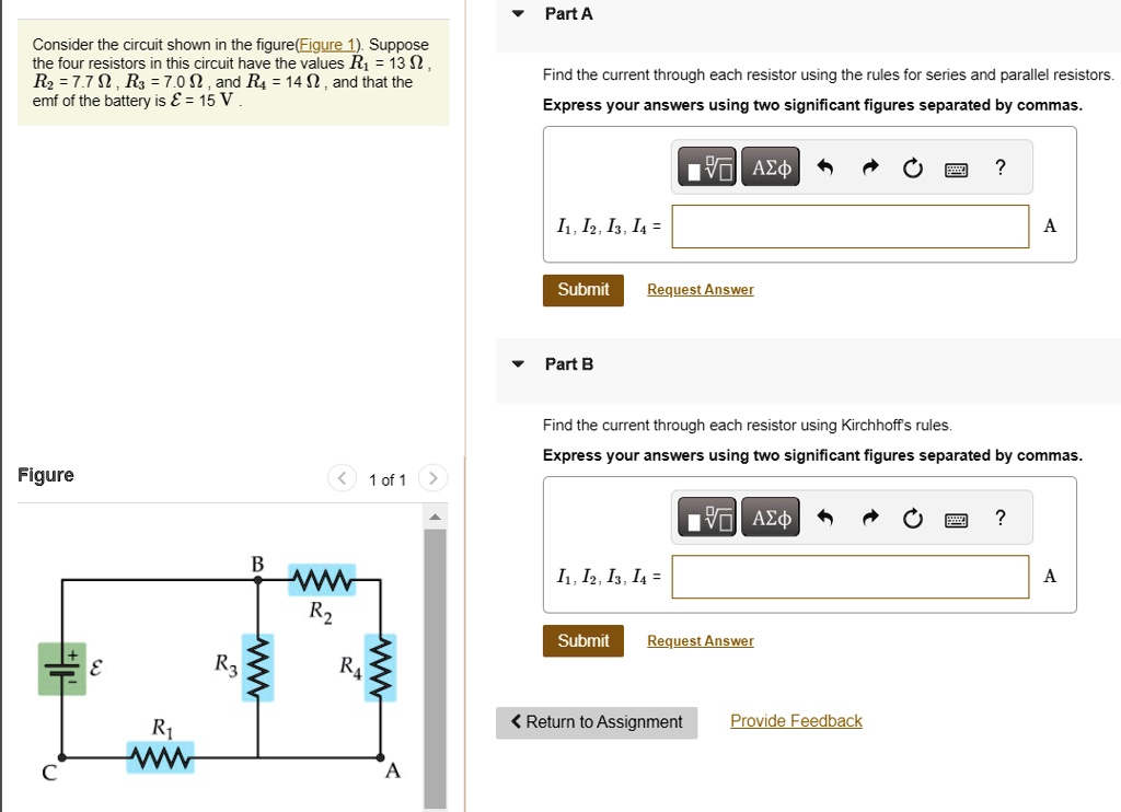 SOLVED: Texts: Part A Consider the circuit shown in the figure (Figure 1). Suppose the four ...