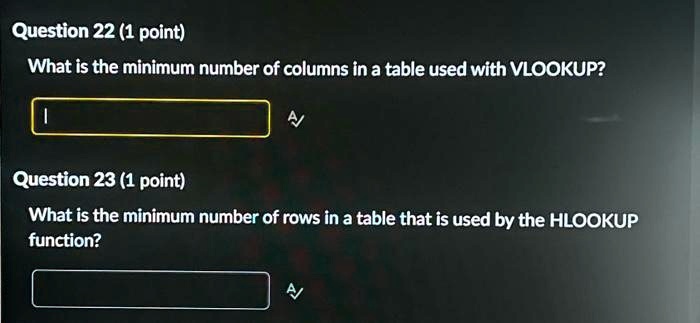 Solved Question 22 1 Point What Is The Minimum Number Of Columns In A Table Used With