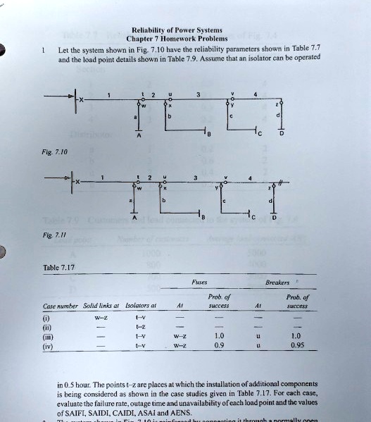 1 Reliability of Power Systems Chapter 7 Homework Problems Let the system shown in Fig. 7.10 ...