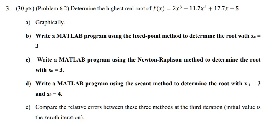 VIDEO solution: 3. (30 pts) (Problem 6.2) Determine the highest real ...