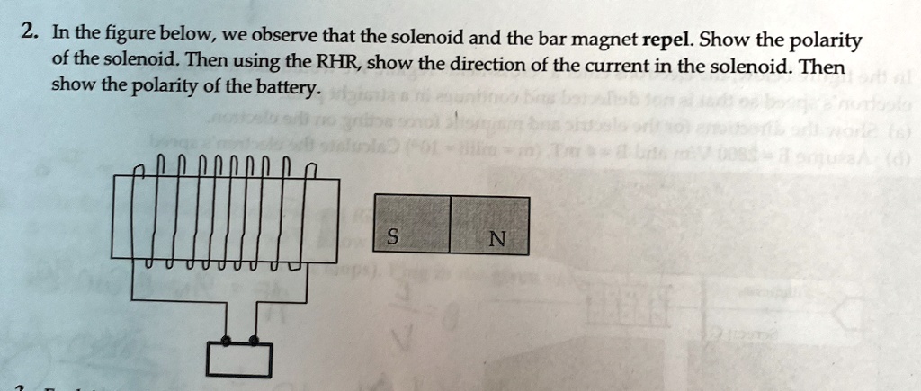2. In the figure below, we observe that the solenoid and the bar magnet ...