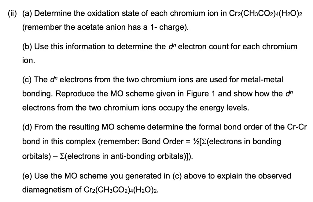 ii a determine the oxidation state of each chromium ion in ...