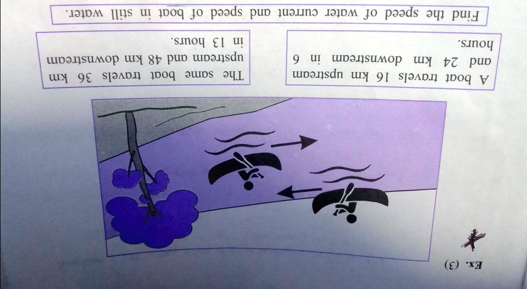 Ex. (3) A boat travels 16 km upstream and 24 km downstream in 6 hours ...