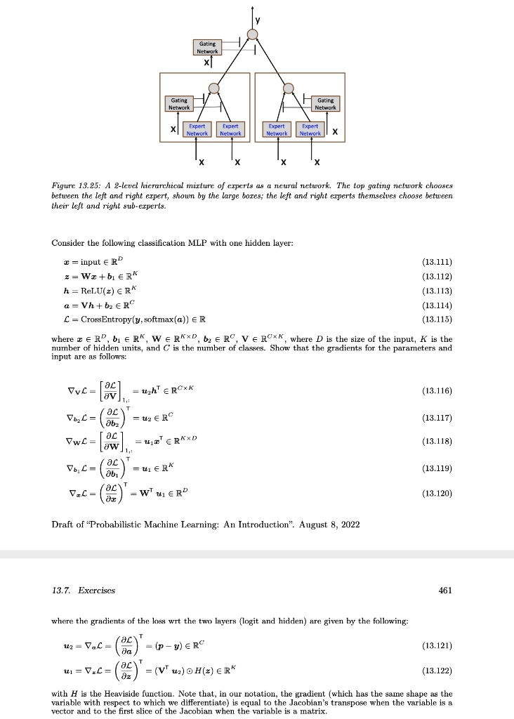 machine learning backpropagation for an mlp please solve it properly if you really can gating x ...