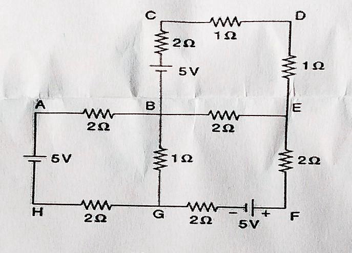 SOLVED: 'find the current through the branch BC in the circuit shown in figure 1 using mesh ...