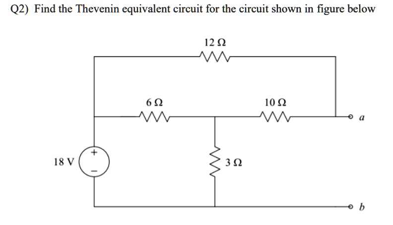 SOLVED: Q2) Find the Thevenin equivalent circuit for the circuit shown in figure below 12 9 10 Q ...