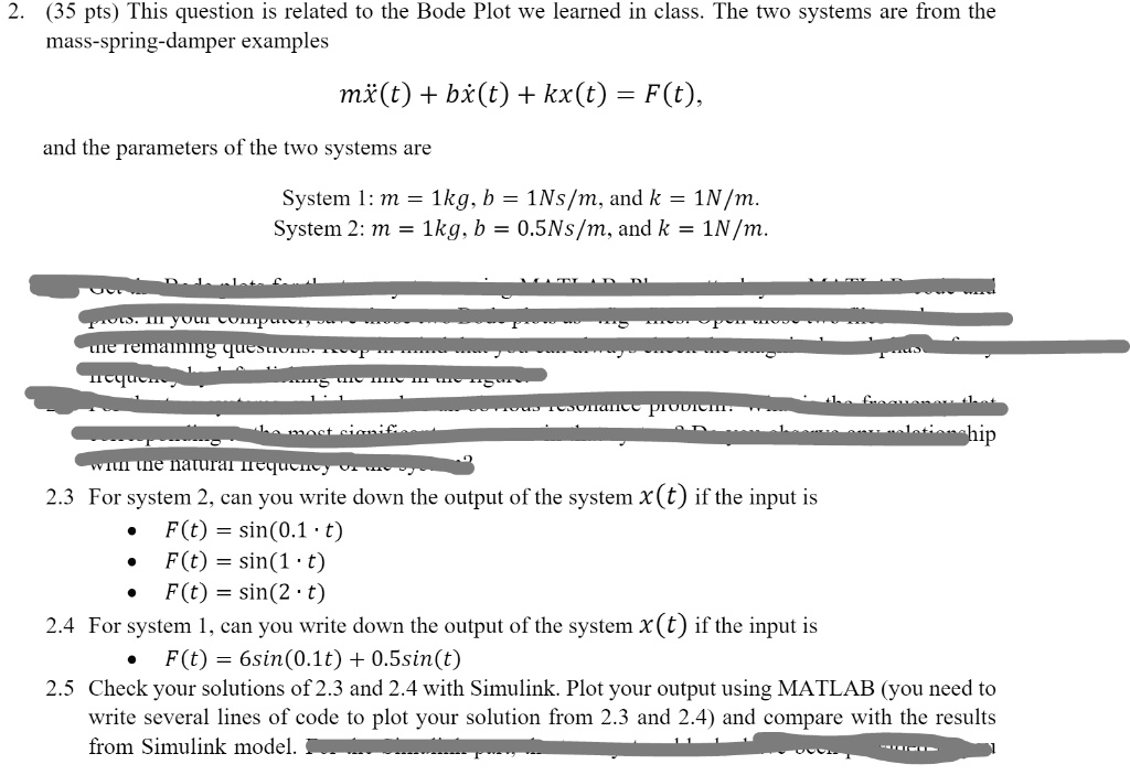 SOLVED: Text: Show Simulink model and MATLAB code (35 pts) This question is related to the Bode ...