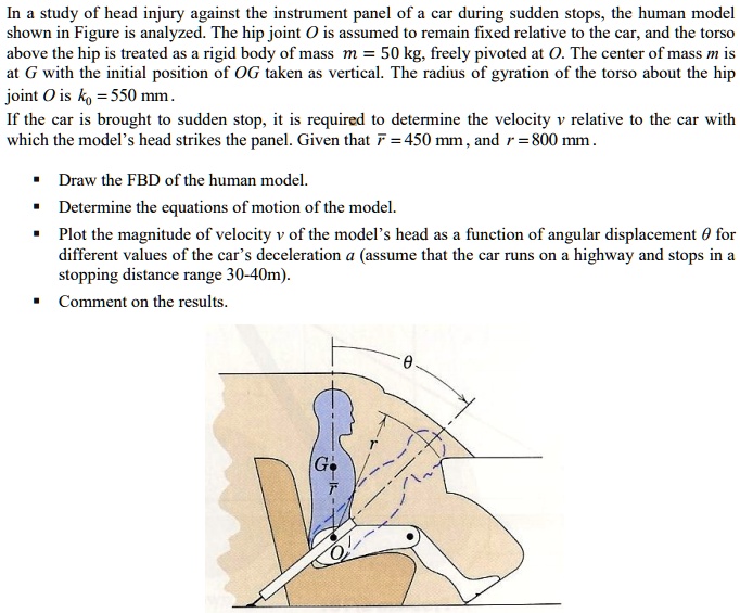 SOLVED: In a study of head injury against the instrument panel of a car ...
