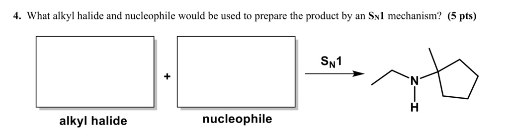 SOLVED: What alkyl halide and nucleophile would be used to prepare the ...
