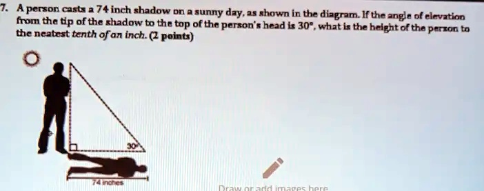 SOLVED: Aperson Casba 74 inch shadow on sunny day.as shown in the ...