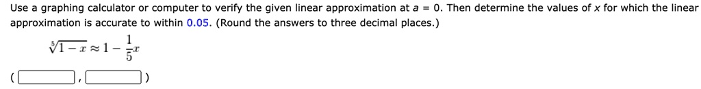 Solved Use A Graphing Calculator Or Computer To Verify The Given Linear Approximation At A 5545