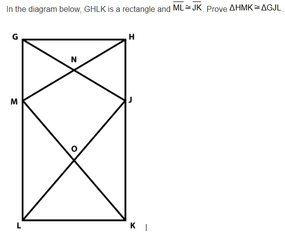 in the diagram below ghlk is a rectangle and overlineml cong overlinejk ...