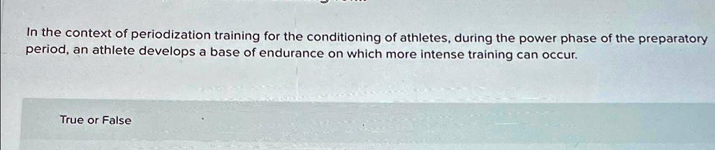 In the context of periodization training for the conditioning of ...