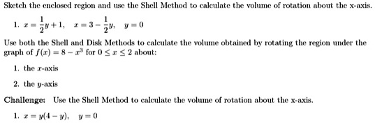 SOLVED: Sketch the elliptical region The Shell Method Calculate the ...